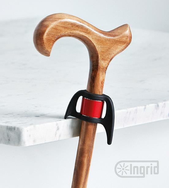 Stockhalter Ingrid Halter für Gehstock / Krücke 18 - 25 mm rot (Ausla ...